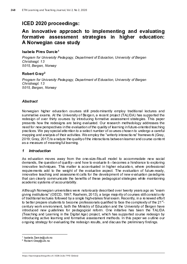 (PDF) ICED 2020 proceedings: An innovative approach to implementing and evaluating formative ...