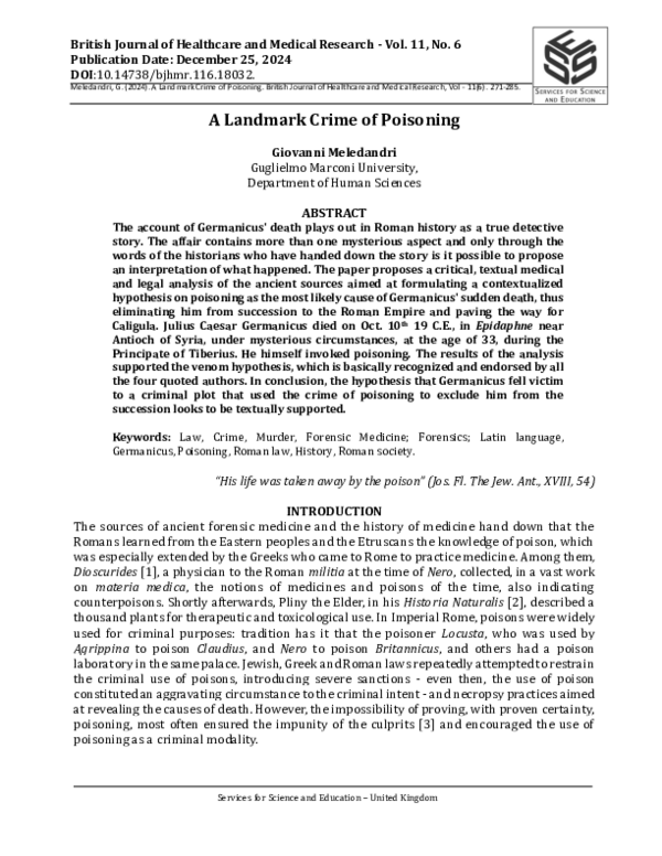 (PDF) A Landmark Crime of Poisoning