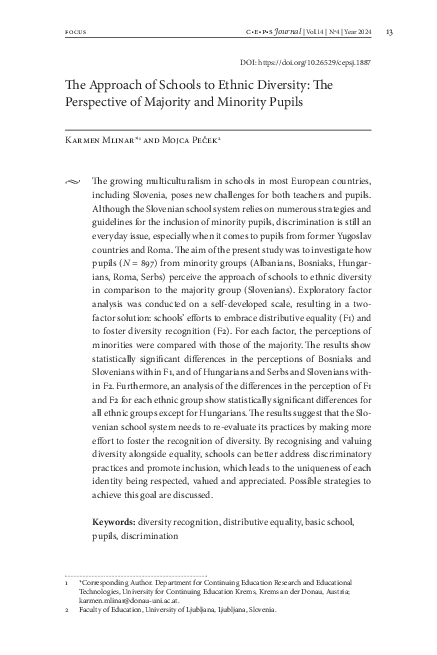 (PDF) The Approach of Schools to Ethnic Diversity: The Perspective of ...