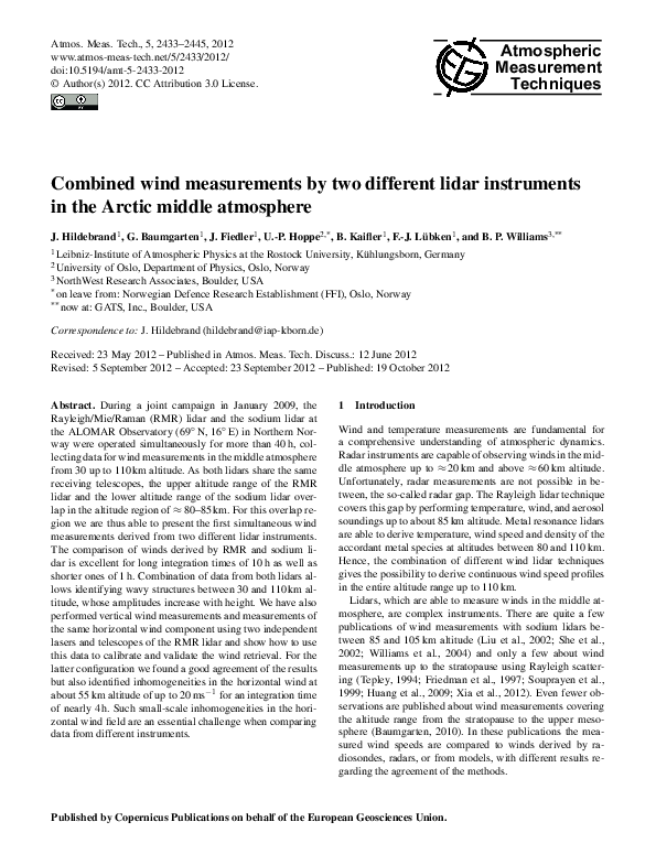 (PDF) Combined wind measurements by two different lidar instruments in ...