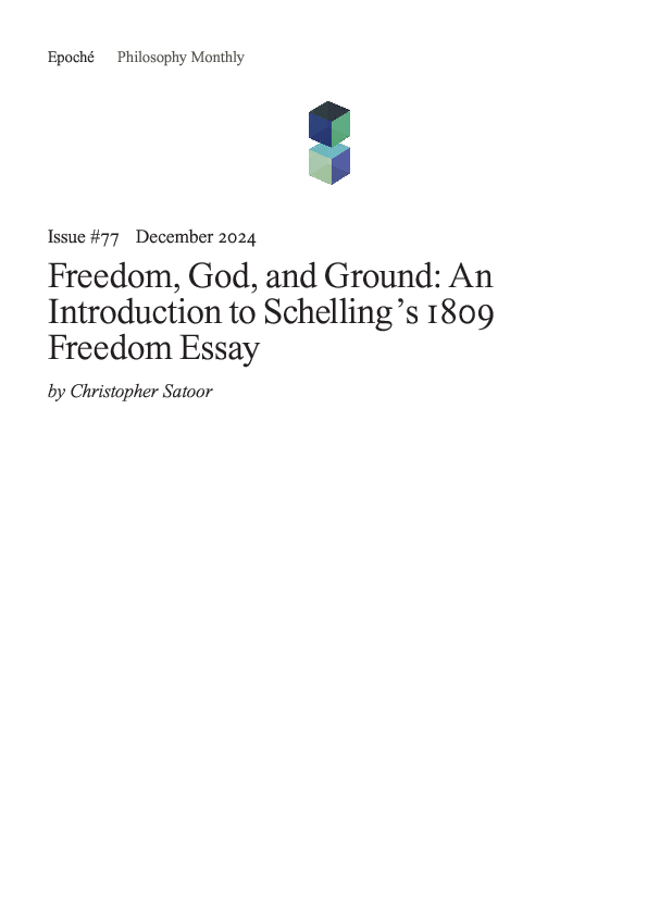 (PDF) Freedom, God, and Ground An Introduction to Schelling’s 1809 ...