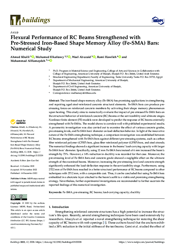 (PDF) Flexural Performance of RC Beams Strengthened with Pre-Stressed ...