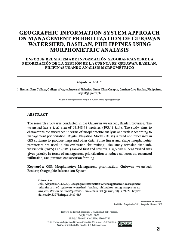 (PDF) Geographic Information System Approach on Management Prioritization of Gubawan Watershed ...