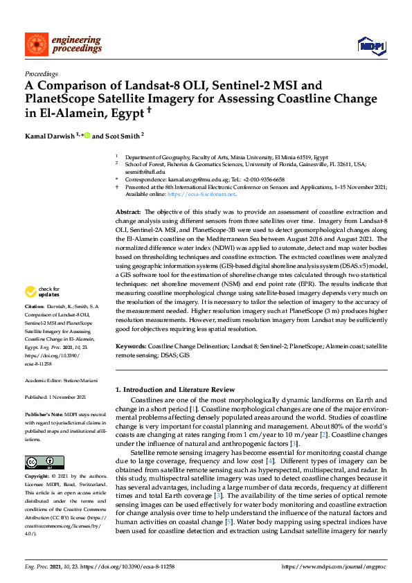 (PDF) A Comparison of Landsat-8 OLI, Sentinel-2 MSI and PlanetScope Satellite Imagery for ...