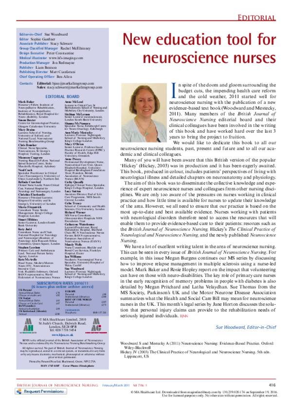 (PDF) New education tool for neuroscience nurses