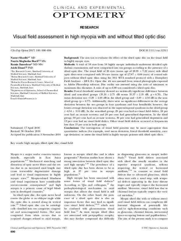 (PDF) Visual field assessment in high myopia with and without tilted ...