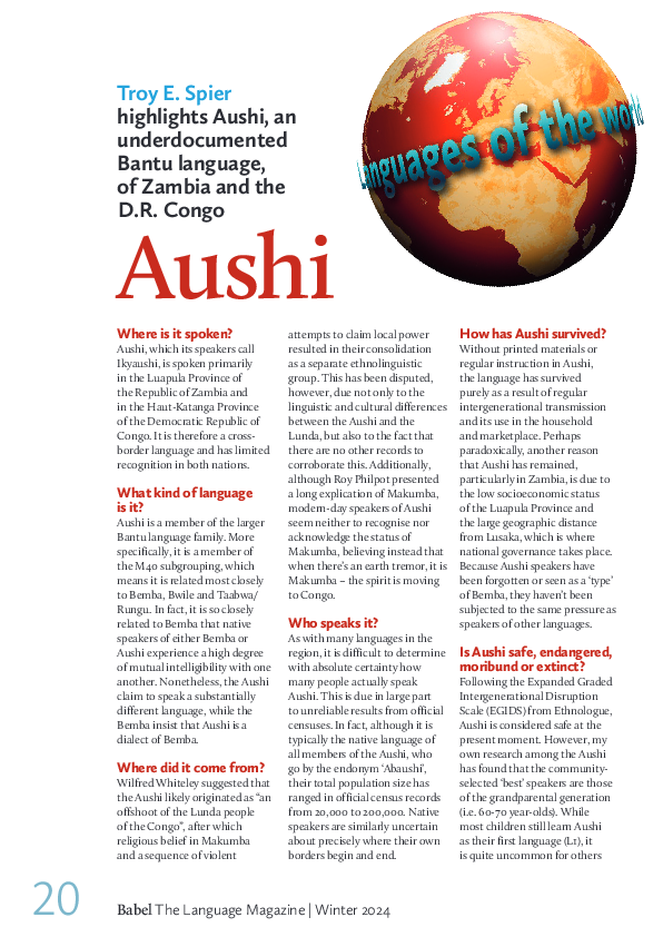 (PDF) Languages of the World: Aushi