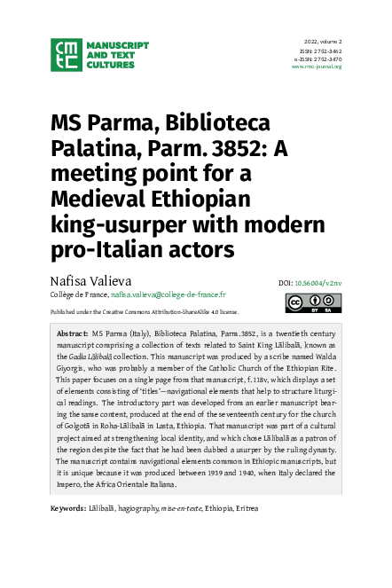 (PDF) MS Parma, Biblioteca Palatina, Parm. 3852: A meeting point for a ...