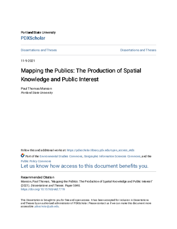 (PDF) Mapping the Publics: The Production of Spatial Knowledge and ...