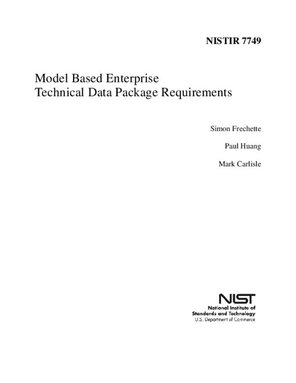 (PDF) Model based enterprise technical data package requirements