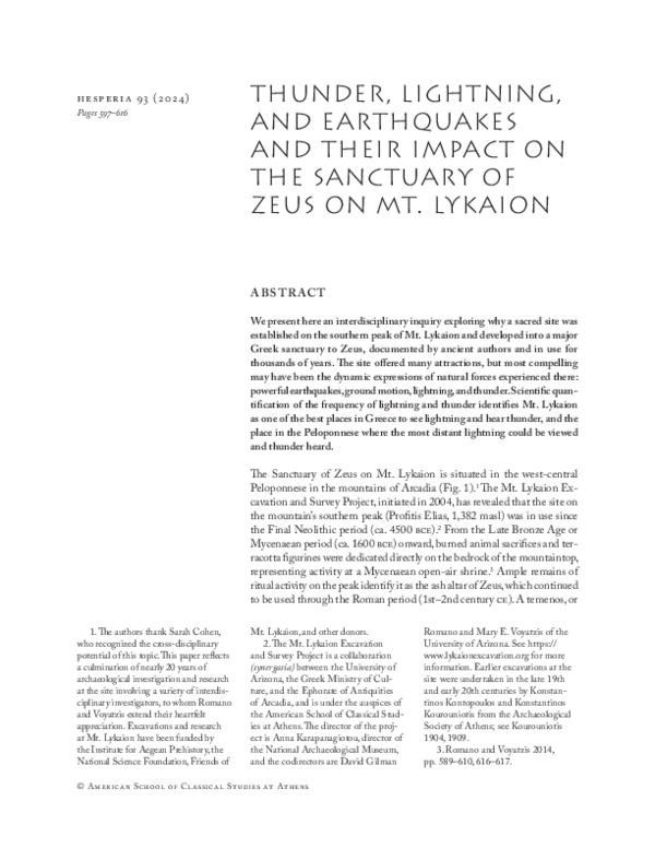 (PDF) Thunder, Lightning and Earthquakes and Their Impact on The ...