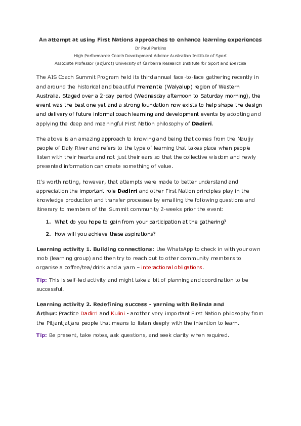 (PDF) Summary of the 2024 AIS Coach Gathering