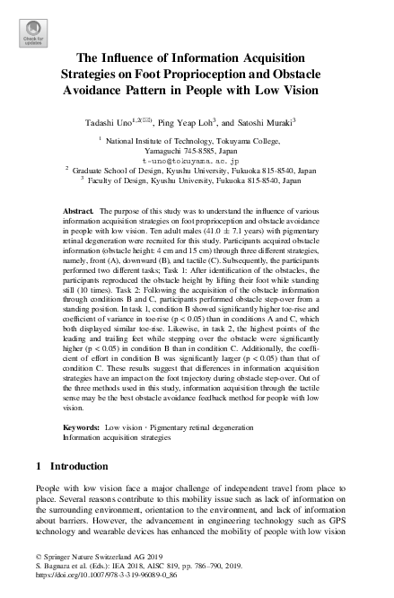 (PDF) The Influence of Information Acquisition Strategies on Foot ...