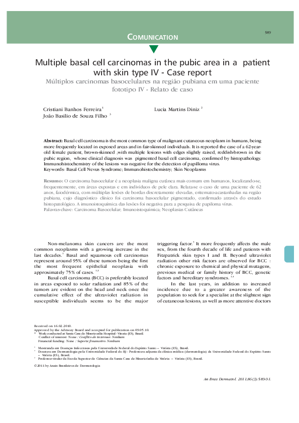 (PDF) Multiple basal cell carcinomas in the pubic area in a patient ...