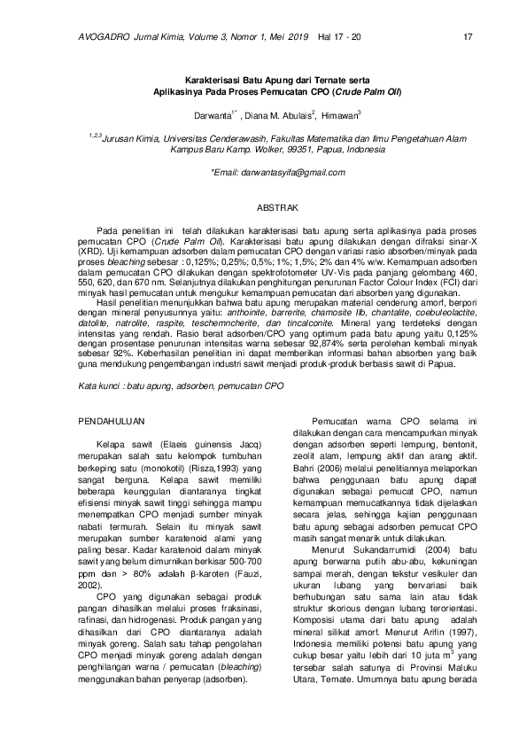 (PDF) Karakterisasi Batu Apung dari Ternate serta Aplikasinya Pada ...