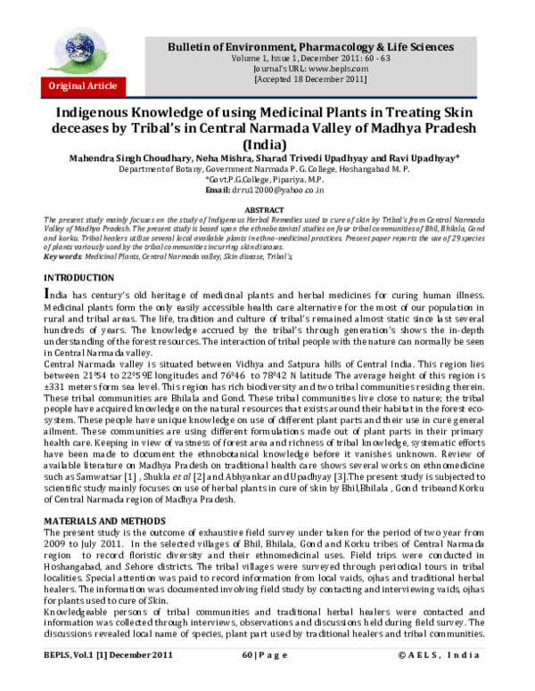 (PDF) Indigenous Knowledge of using Medicinal Plants in Treating Skin ...