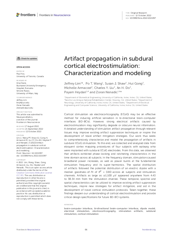 (PDF) Artifact propagation in subdural cortical electrostimulation ...