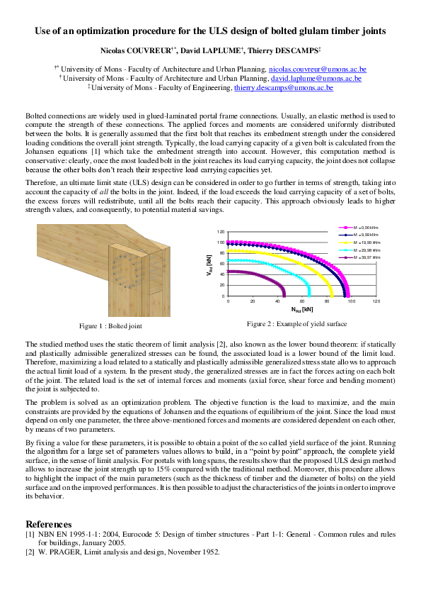(PDF) Optimizing ULS Design of Glulam Bolt Joints