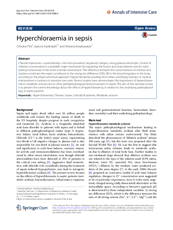 (PDF) Hyperchloraemia in sepsis | I. Vassiliadis - Academia.edu