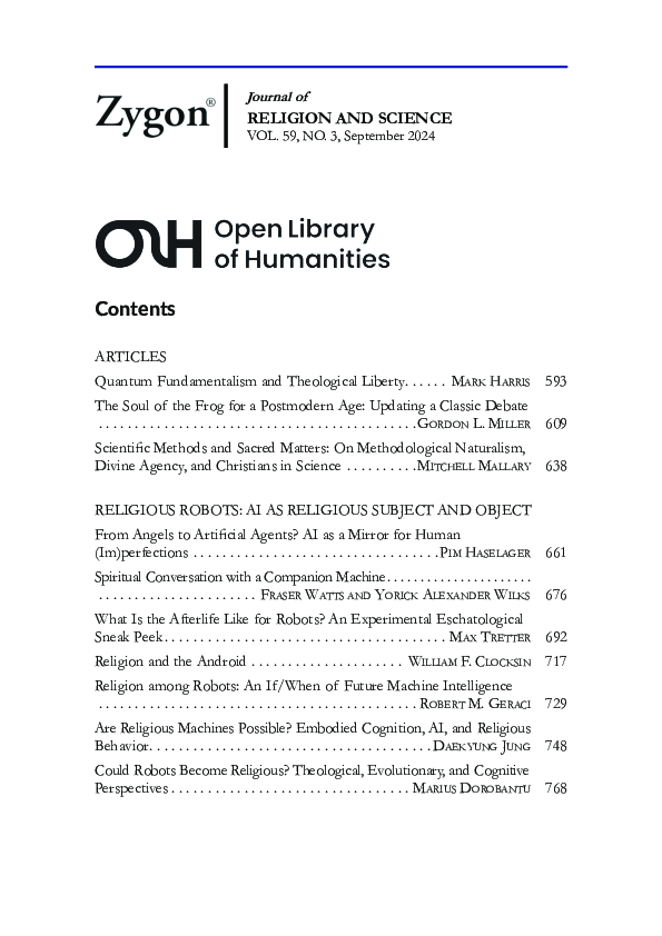 (PDF) Religious Robots: AI as Religious Subject and Object - Special ...