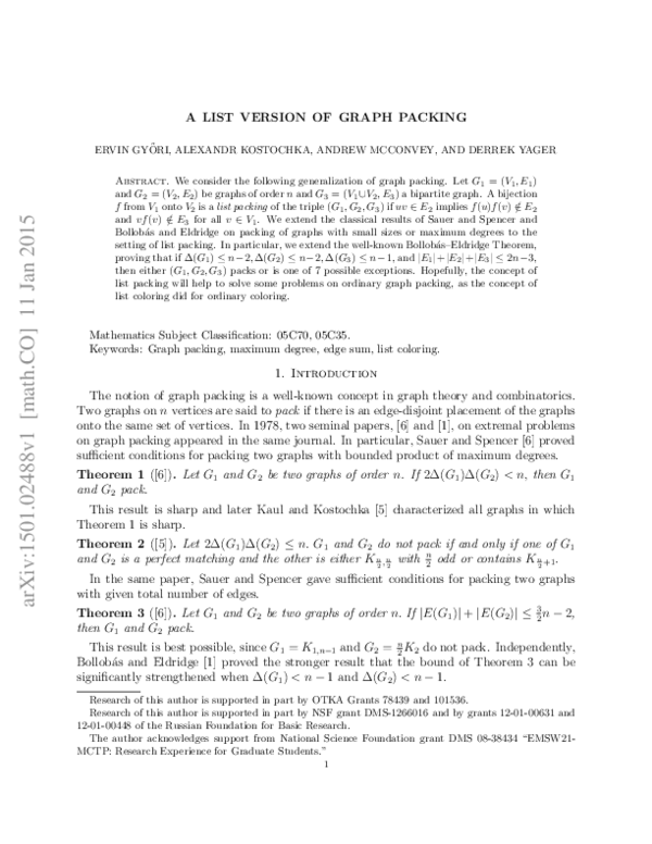 (PDF) A list version of graph packing