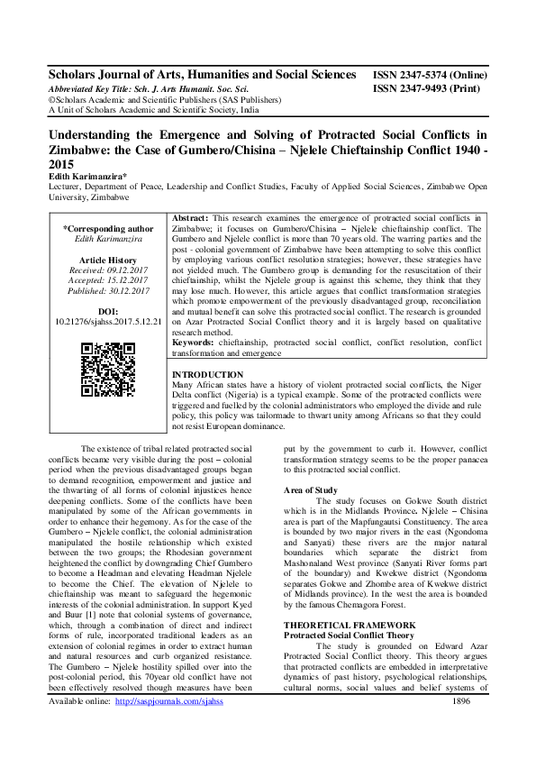 (PDF) Understanding the Emergence and Solving of Protracted Social ...