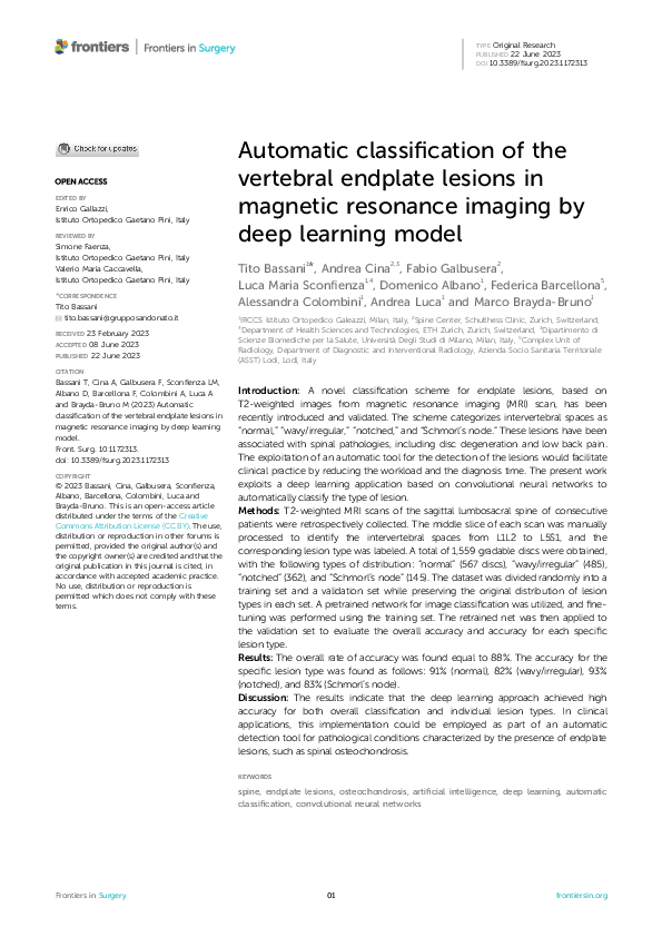 (PDF) Automatic classification of the vertebral endplate lesions in ...