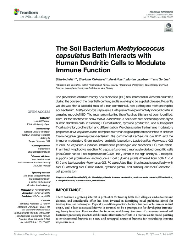 (PDF) The Soil Bacterium Methylococcus capsulatus Bath Interacts with ...