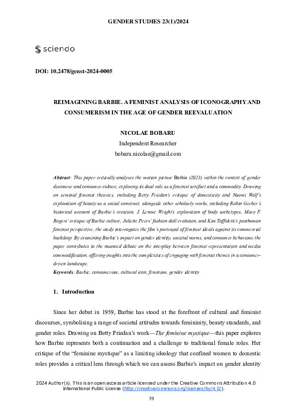 (PDF) REIMAGINING BARBIE A FEMINIST ANALYSIS OF ICONOGRAPHY AND ...