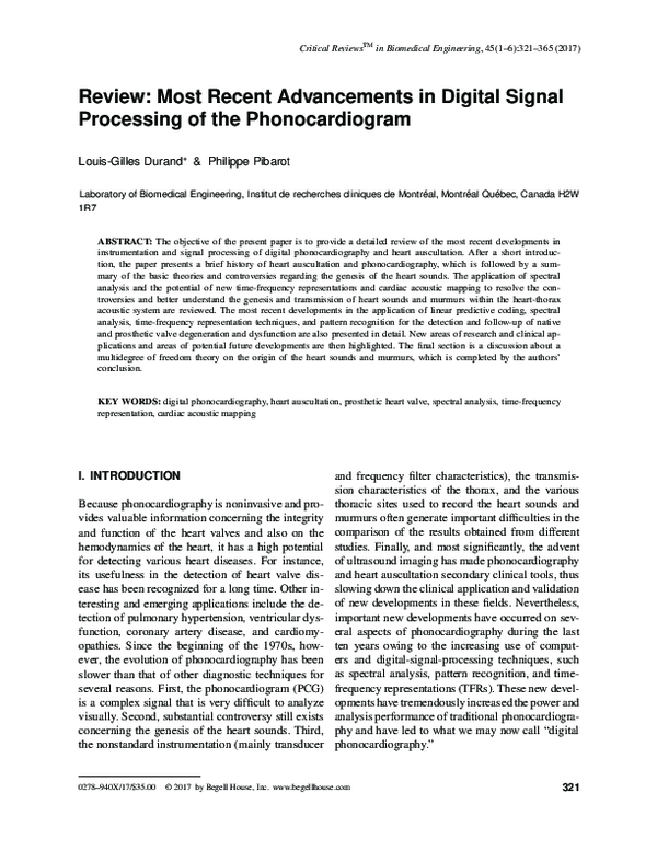 (PDF) Review: Most Recent Advancements in Digital Signal Processing of ...