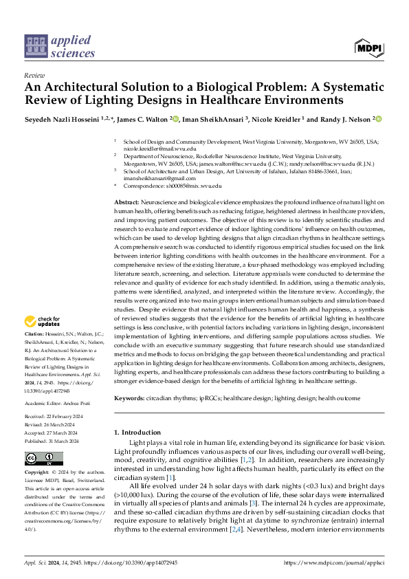 (PDF) An Architectural Solution to a Biological Problem: A Systematic Review of Lighting Designs ...