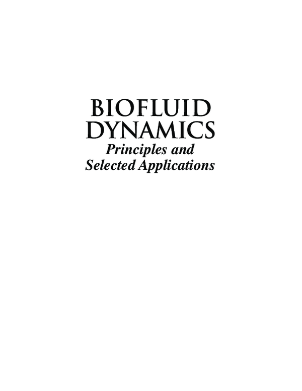 (PDF) Biofluid Dynamics