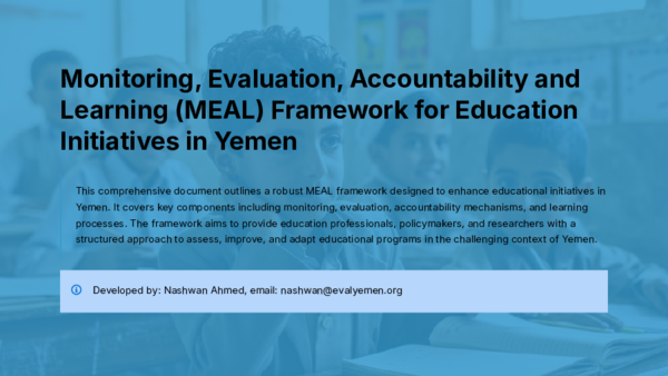 (PDF) Monitoring Evaluation Accountability and Learning MEAL Framework ...