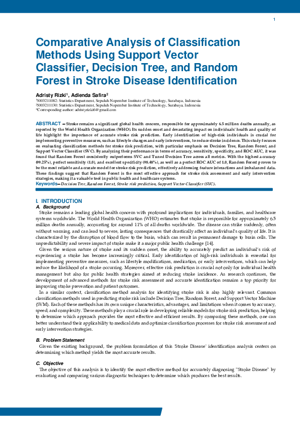 (PDF) Comparative Analysis of Classification Methods Using Support Vector Classifier, Decision ...