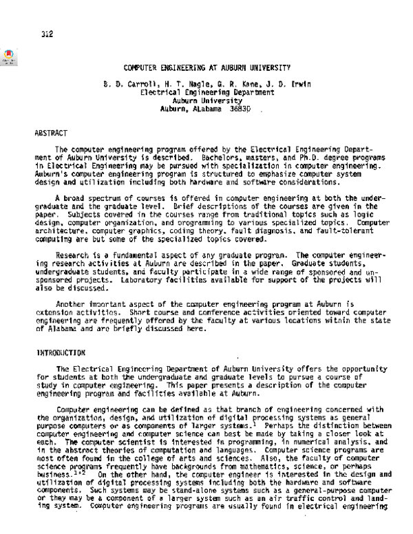 (PDF) Computer engineering at Auburn University