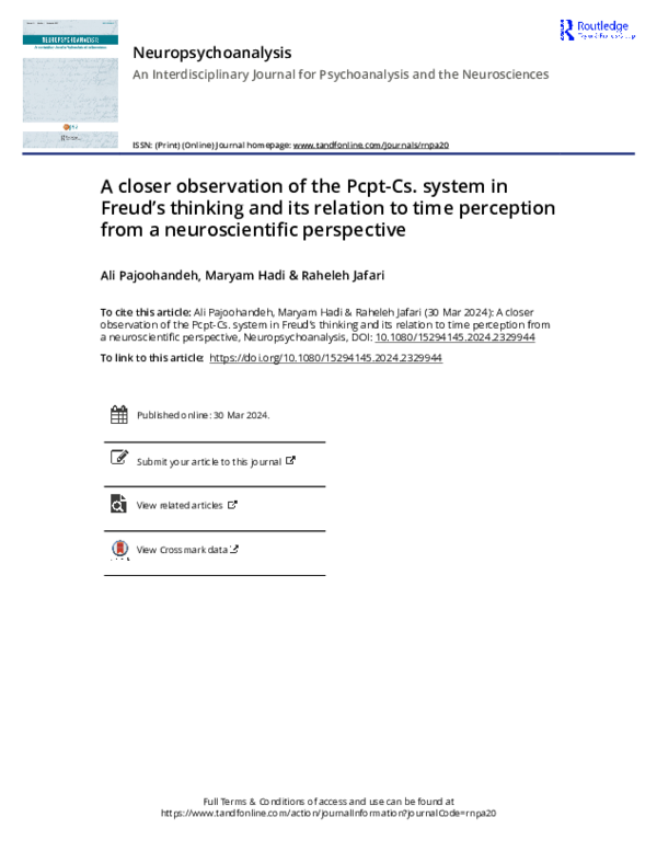 (PDF) A Closer Observation of the Pcpt-Cs. System in Freud’s Thinking ...
