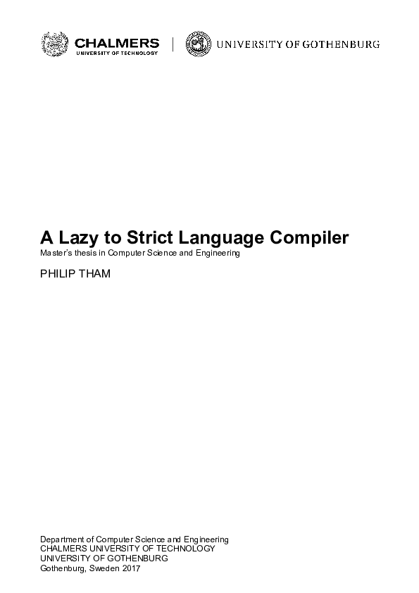 (PDF) A Lazy to Strict Language Compiler