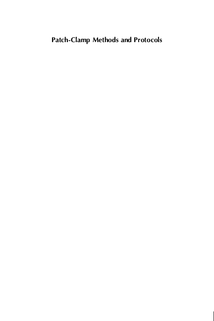 (PDF) Patch-Clamp Methods and Protocols