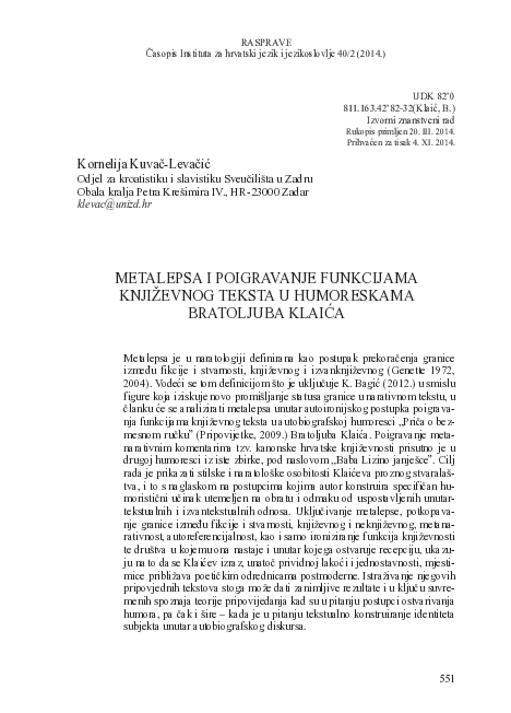 (PDF) Metalepsis and Playing with Functions of Literary Texts in ...