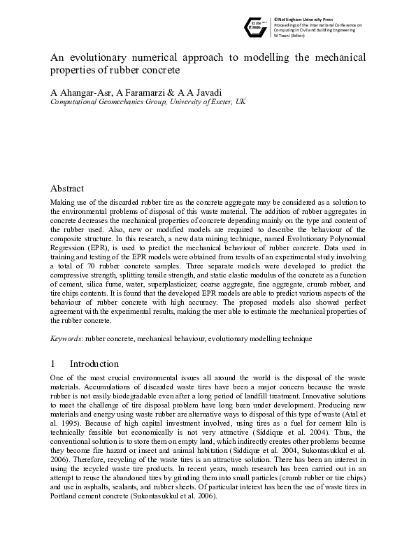 (PDF) An evolutionary numerical approach to modelling the mechanical properties of rubber ...