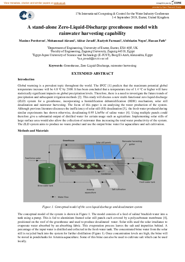 (PDF) A stand-alone Zero-Liquid-Discharge greenhouse model with ...