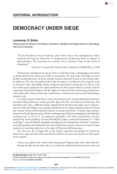 (PDF) Democracy Under Siege
