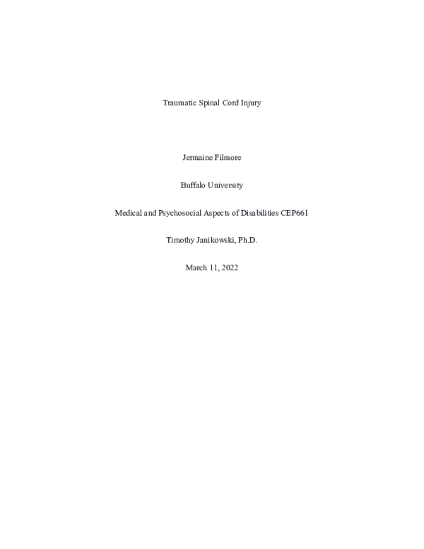 (PDF) Traumatic Spinal Cord Injury Research Project