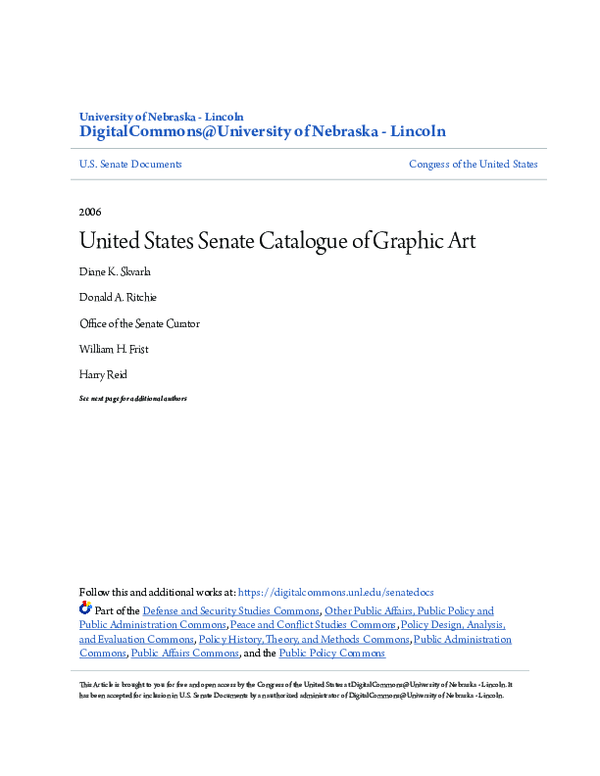 (PDF) United States Senate Catalogue of Graphic Art