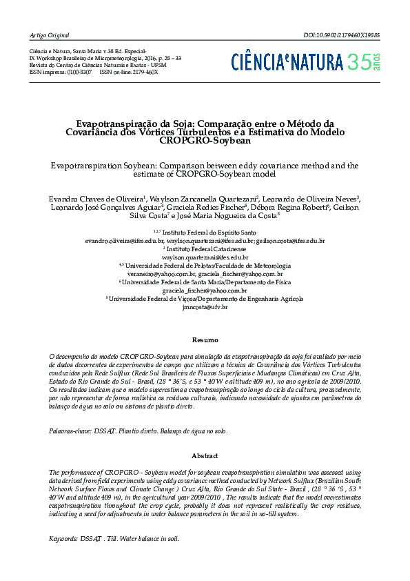 Pdf Evapotranspiration Soybean Comparison Between Eddy Covariance Method And The Estimate Of
