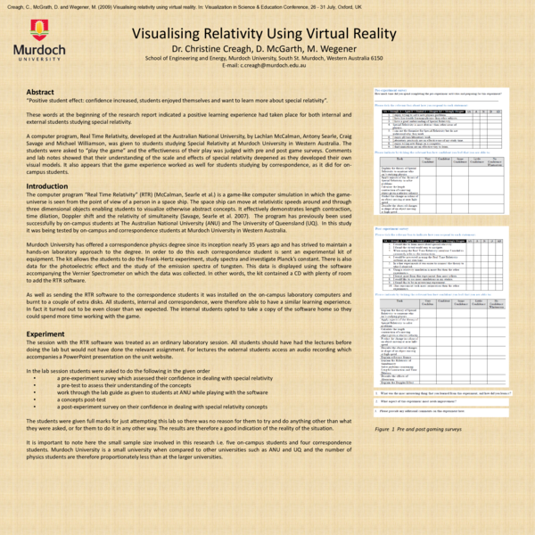 (PDF) Visualising Relativity Using Virtual Reality