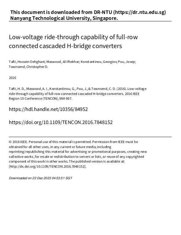 (PDF) Low-voltage ride-through capability of full-row connected cascaded H-bridge converters
