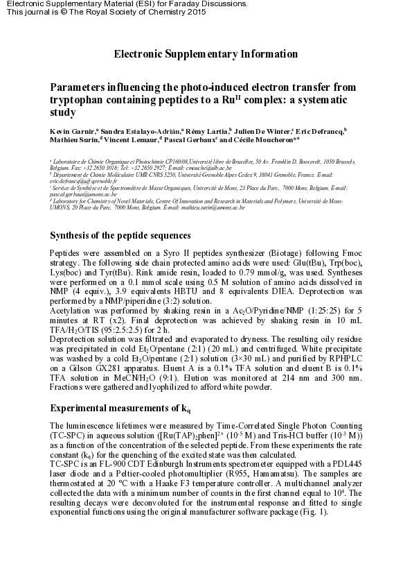 (PDF) Parameters influencing the photo-induced electron transfer from ...