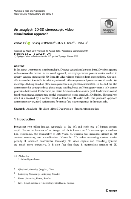 (PDF) An anaglyph 2D-3D stereoscopic video visualization approach