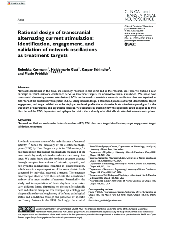 (PDF) Rational design of transcranial alternating current stimulation